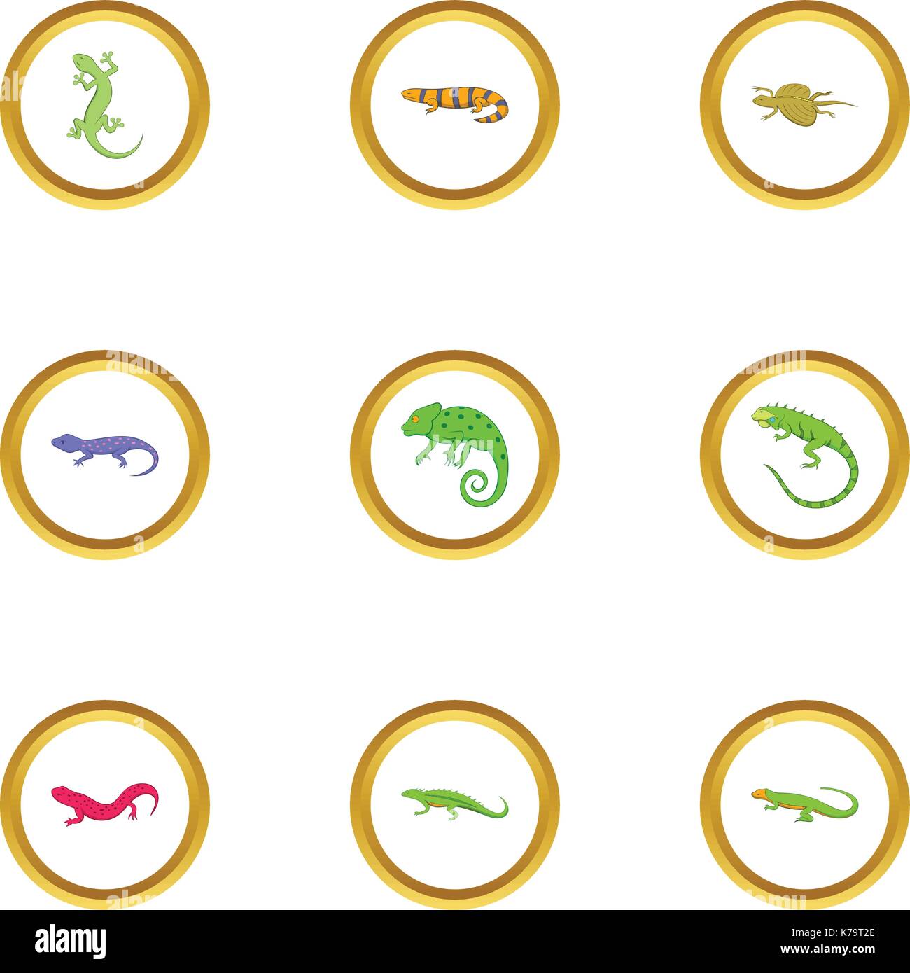 Lizard icons set, cartoon style Stock Vector Image & Art - Alamy