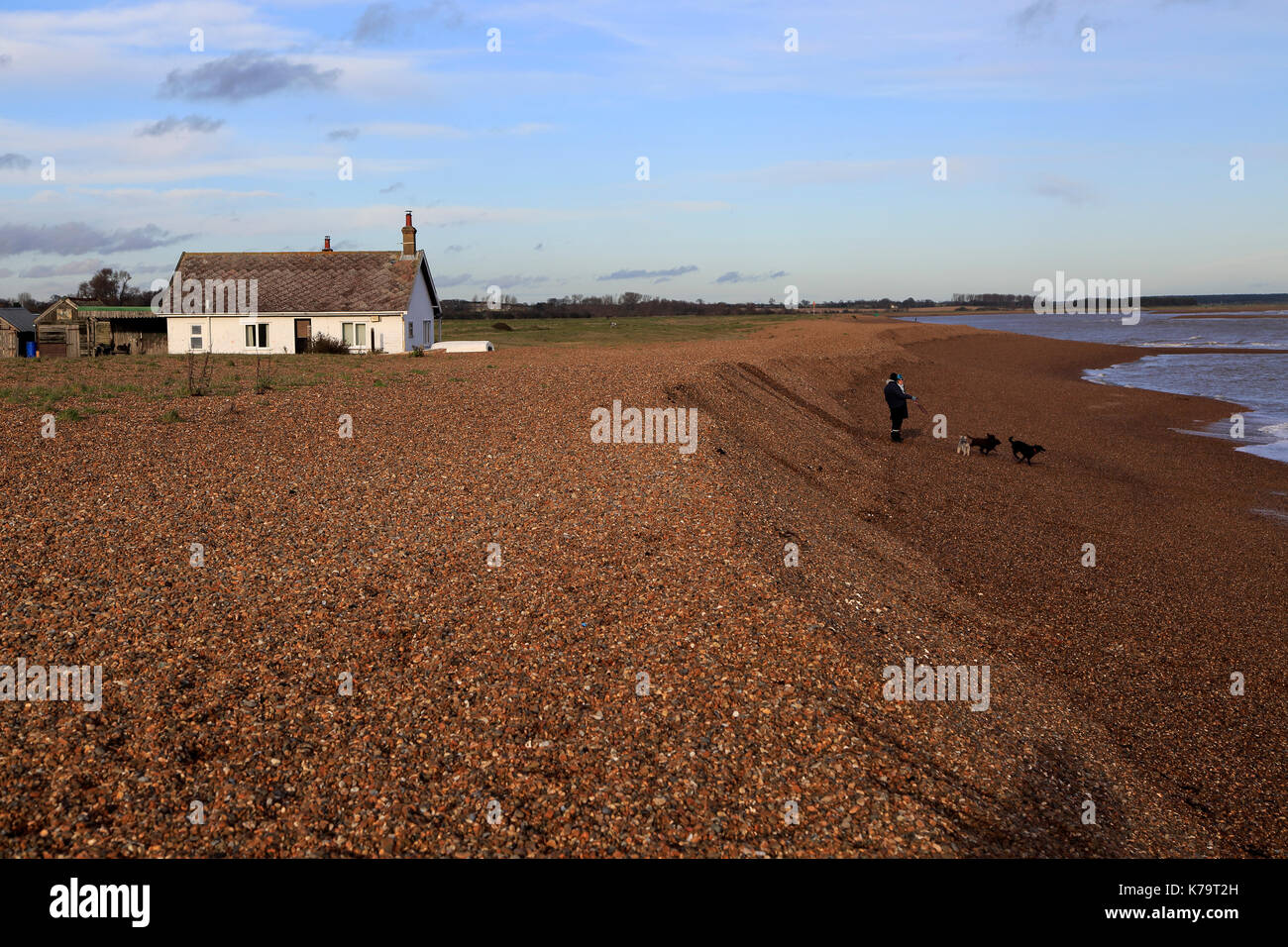 The Beacons bungalow on beach close to sea, Shingle Street, Suffolk ...