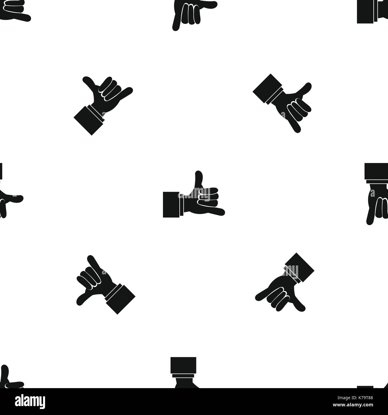 Call me gesture pattern seamless black Stock Vector Image & Art - Alamy