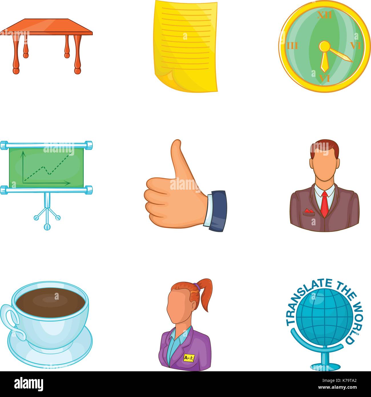 Office manager icon set, cartoon style Stock Vector Image & Art - Alamy