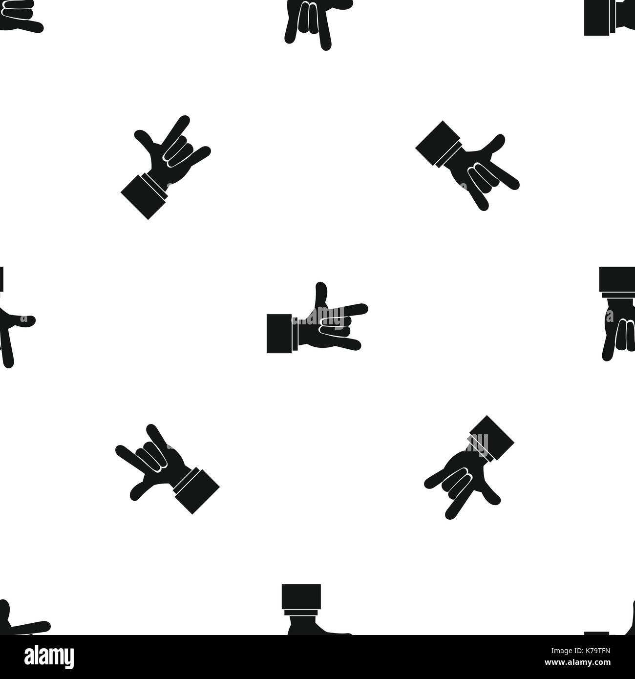 I Love You hand sign pattern seamless black Stock Vector Image & Art ...