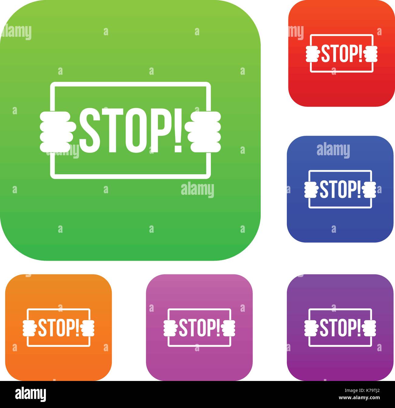 Stop set color collection Stock Vector Image & Art - Alamy