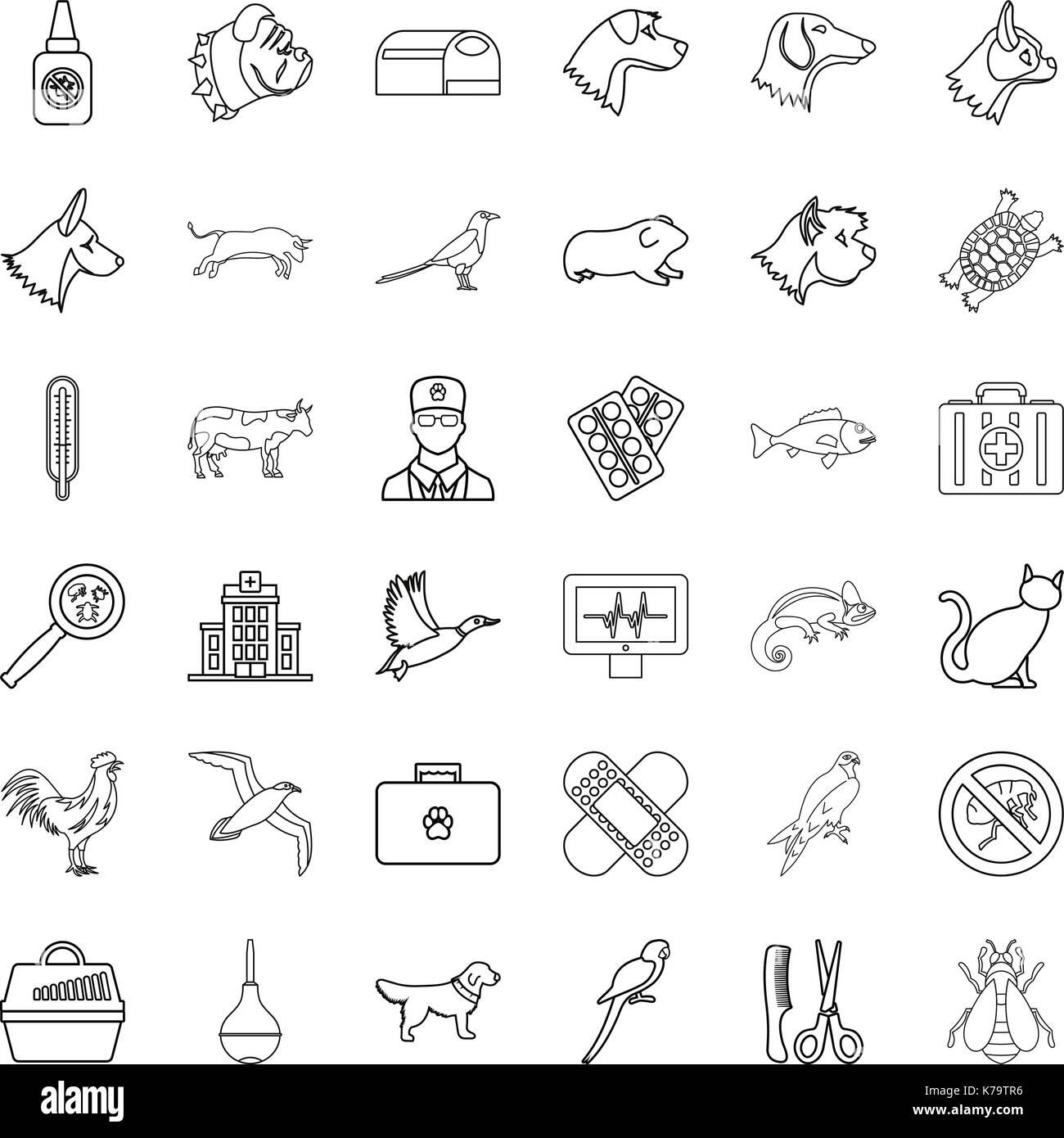 Medicine icons set, outline style Stock Vector Image & Art - Alamy
