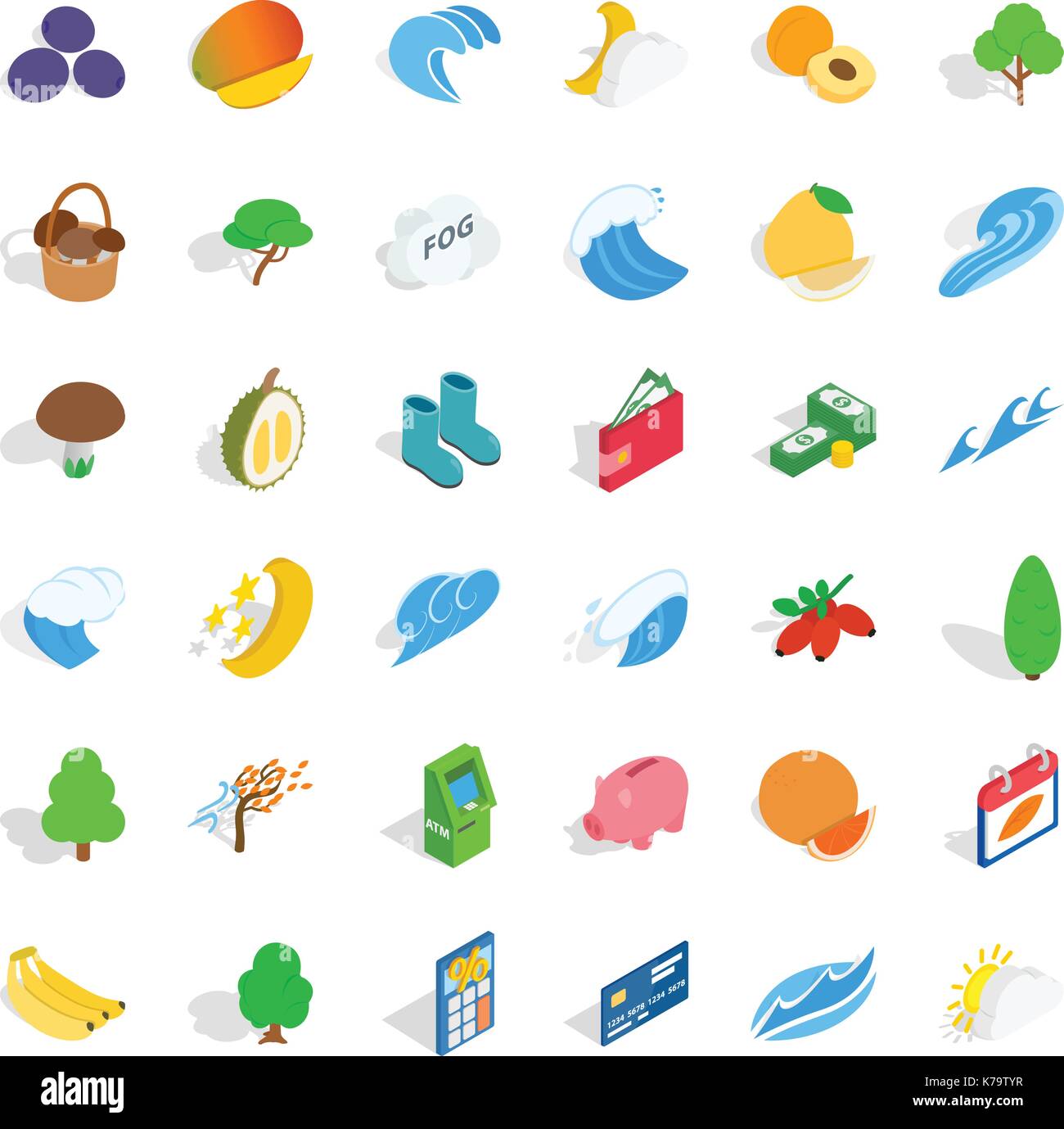 Banana icons set, isometric style Stock Vector Image & Art - Alamy