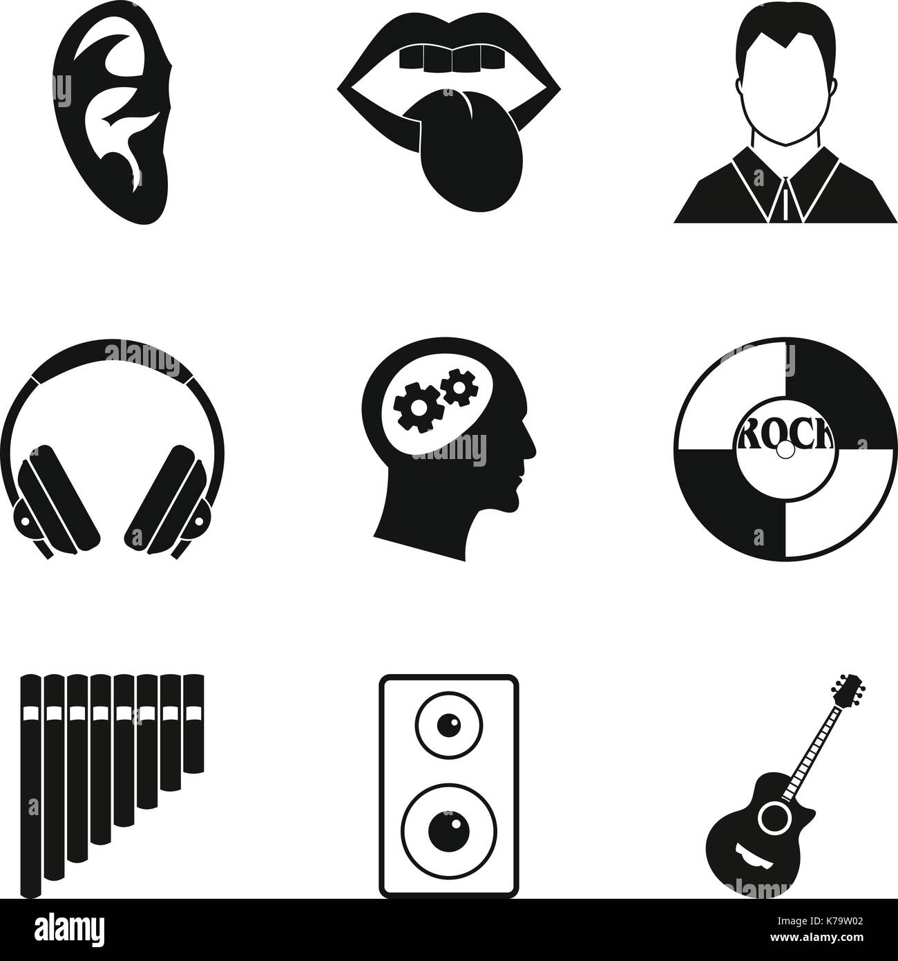 Hearing icons set, simple style Stock Vector Image & Art - Alamy