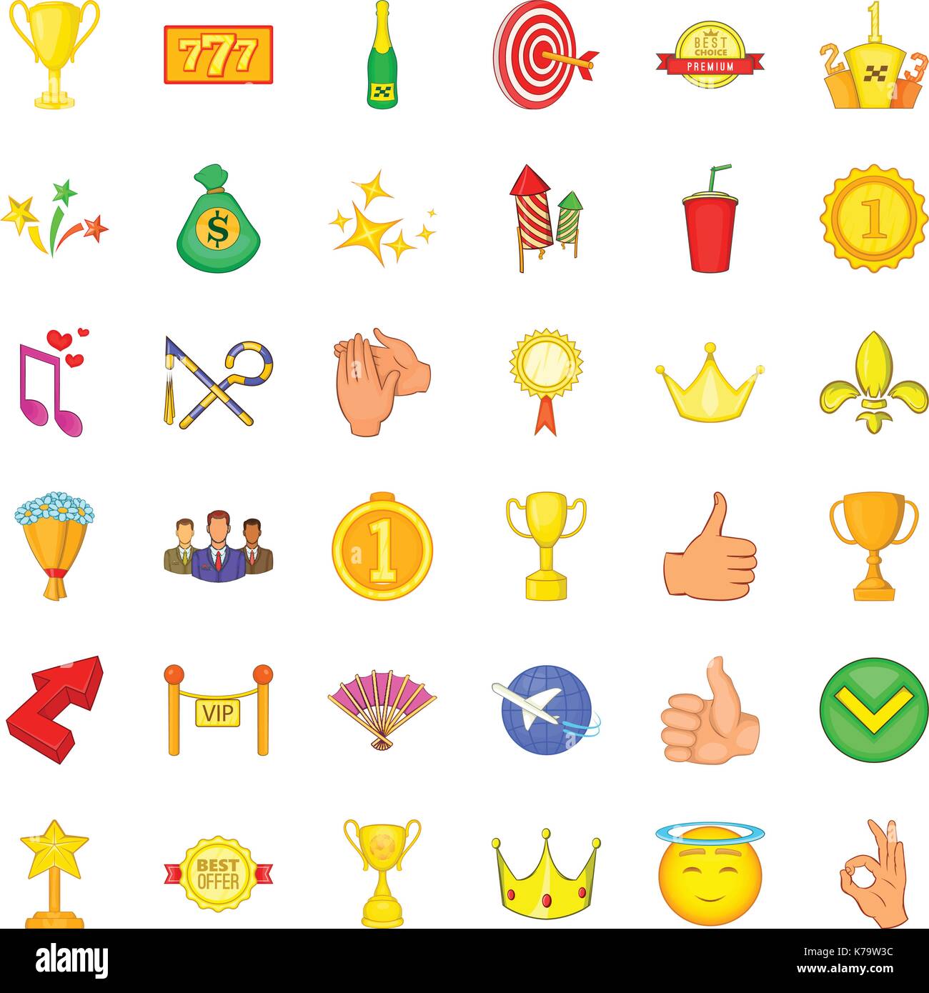 Achievement icons set, cartoon style Stock Vector Image & Art - Alamy