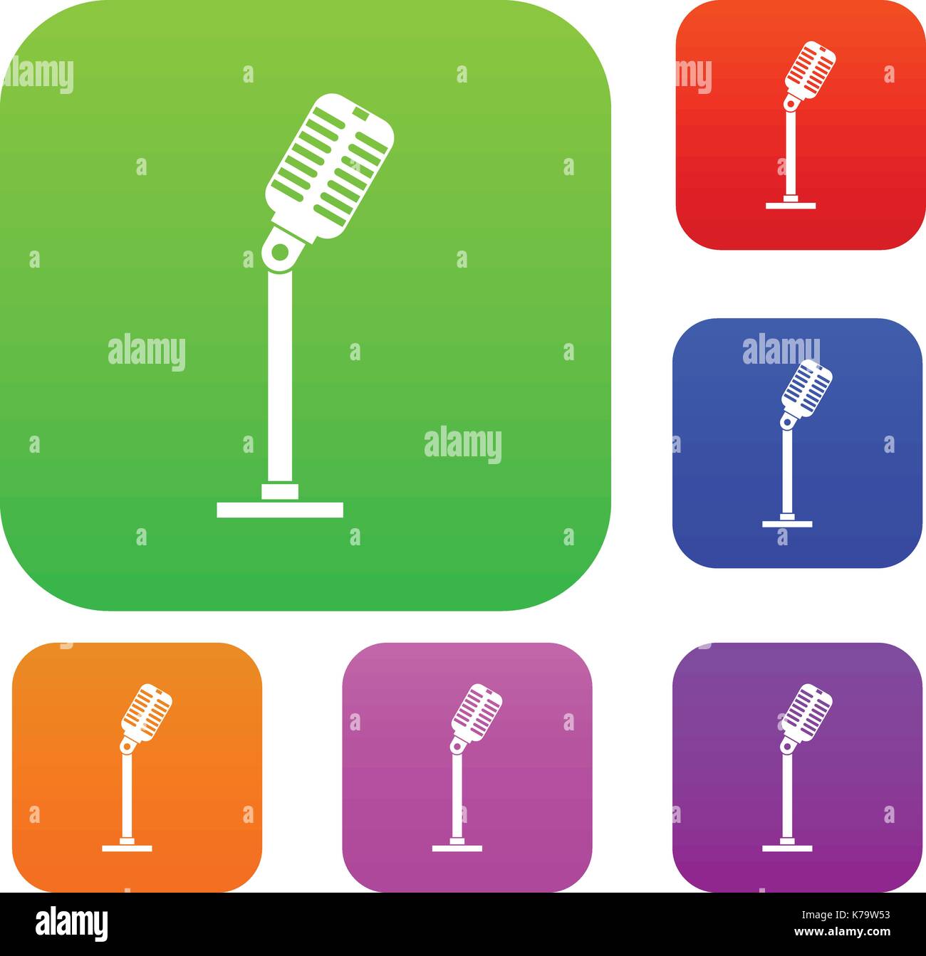 Microphone set color collection Stock Vector Image & Art - Alamy