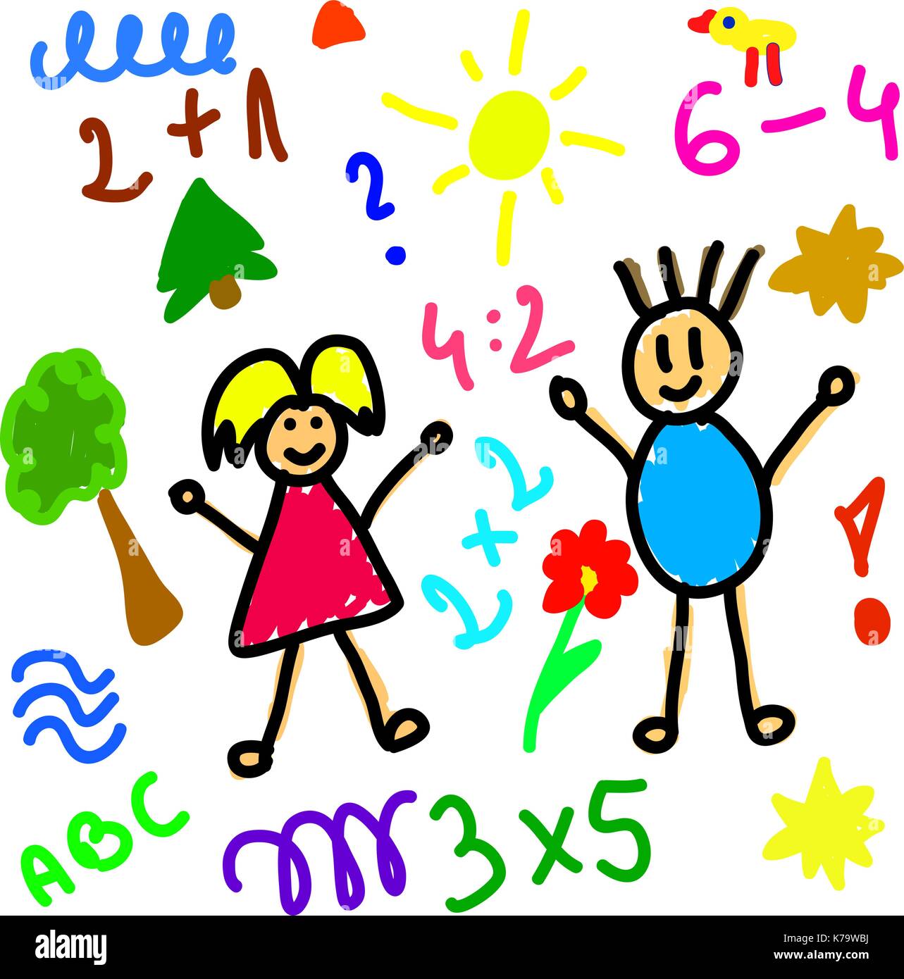 kid drawings pattern background beautiful banner wallpaper design ...
