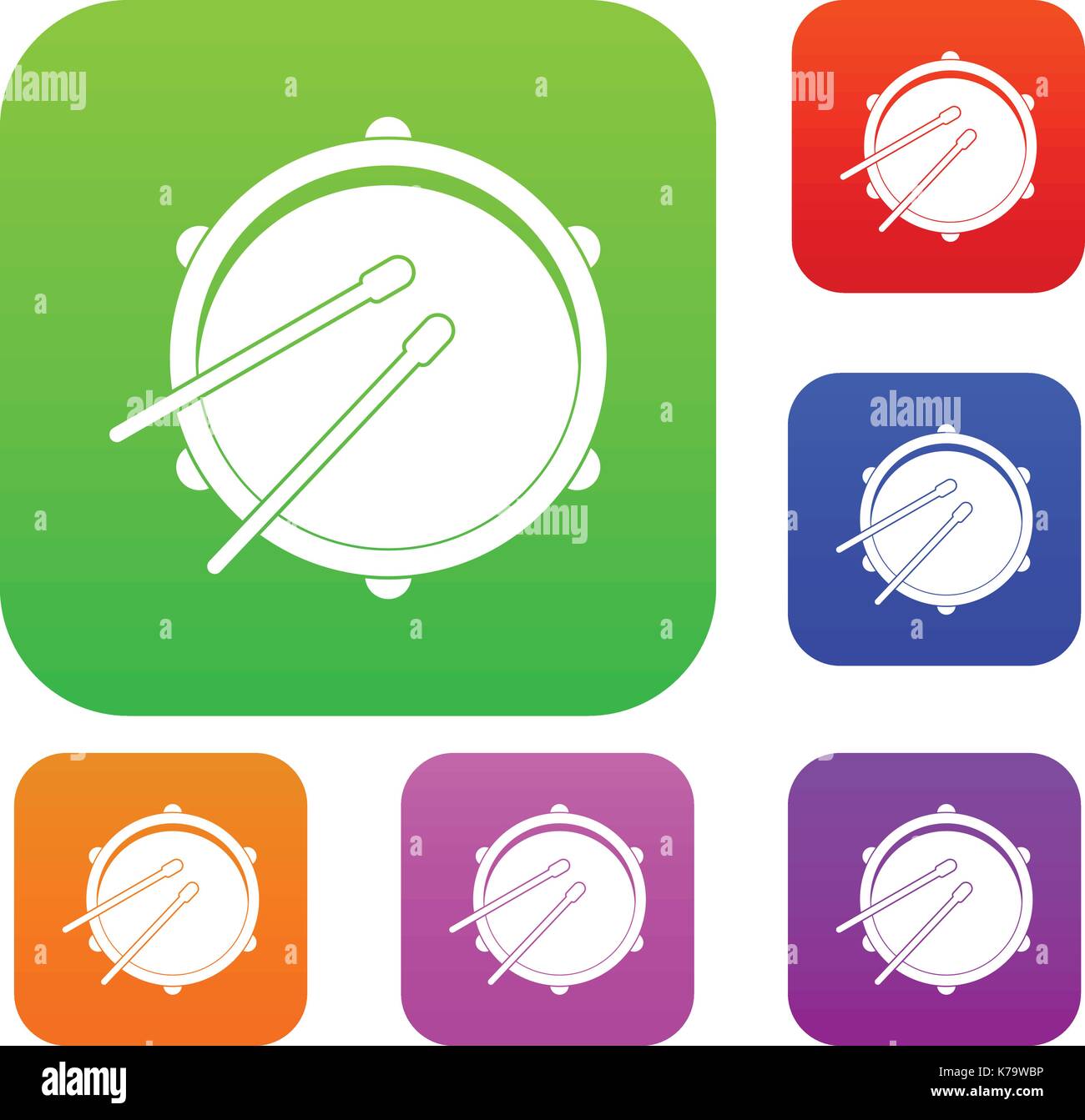 Drum set color collection Stock Vector Image & Art - Alamy