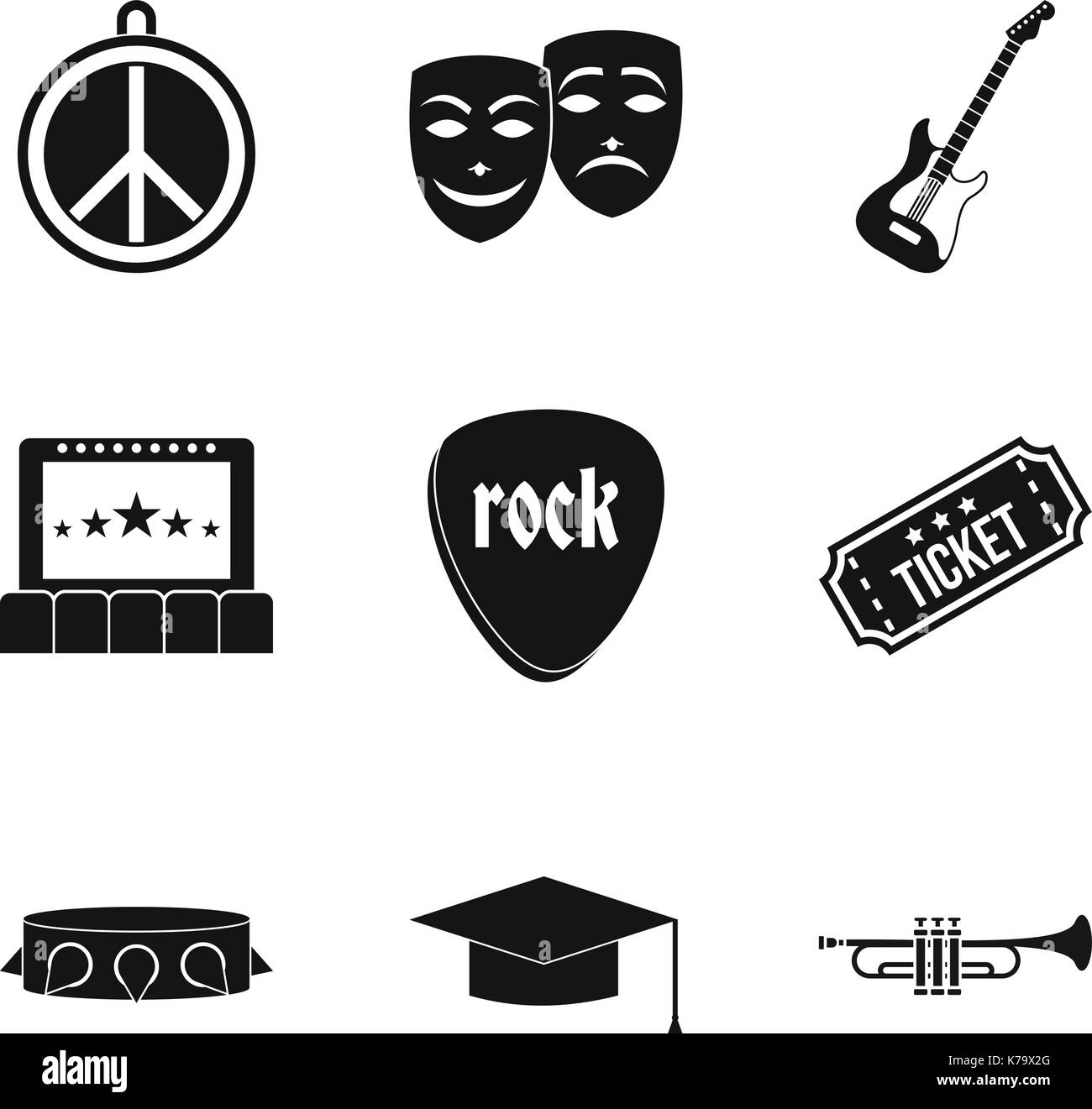 Big concert icons set, simple style Stock Vector Image & Art - Alamy