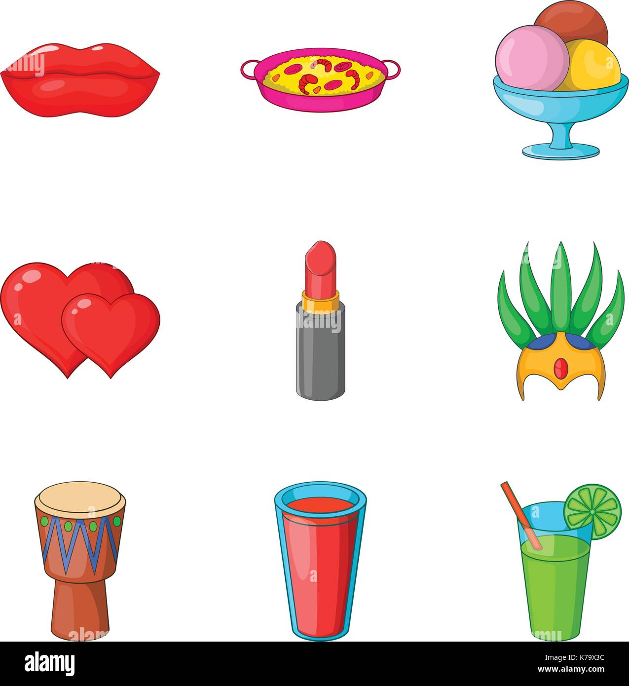 Cocktail party icon set, cartoon style Stock Vector Image & Art - Alamy