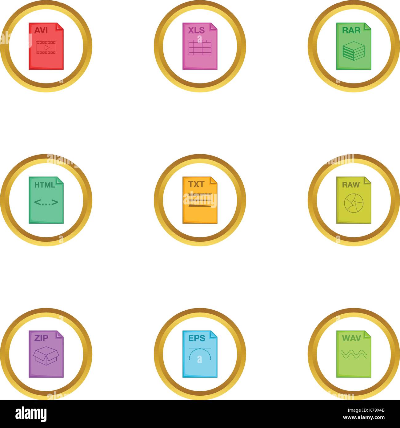 Document format icons set, cartoon style Stock Vector Image & Art - Alamy