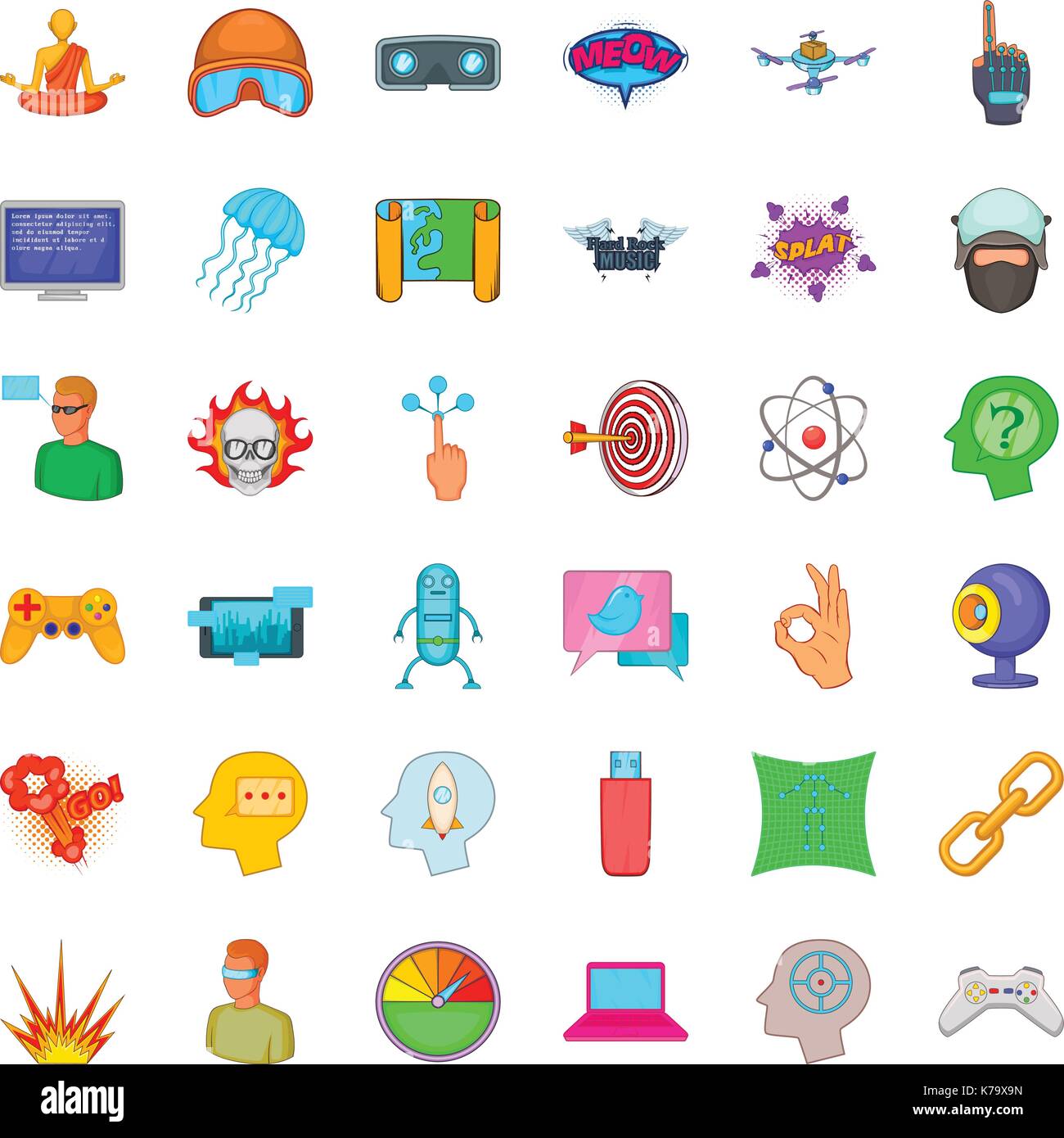 Connection icons set, cartoon style Stock Vector Image & Art - Alamy