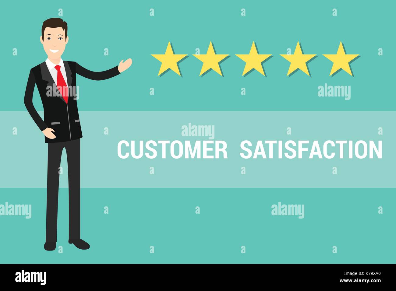 customer satisfaction with businessman and star rating Stock Vector ...