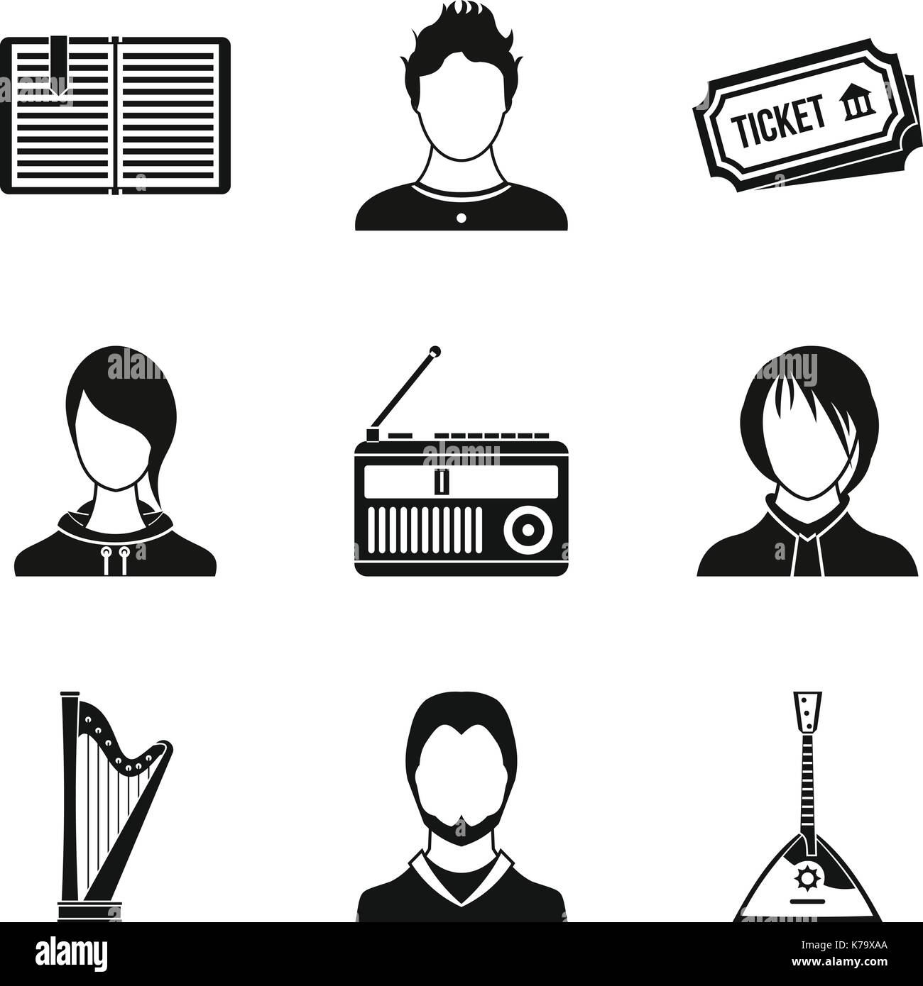 Musician icons set, simple style Stock Vector Image & Art - Alamy