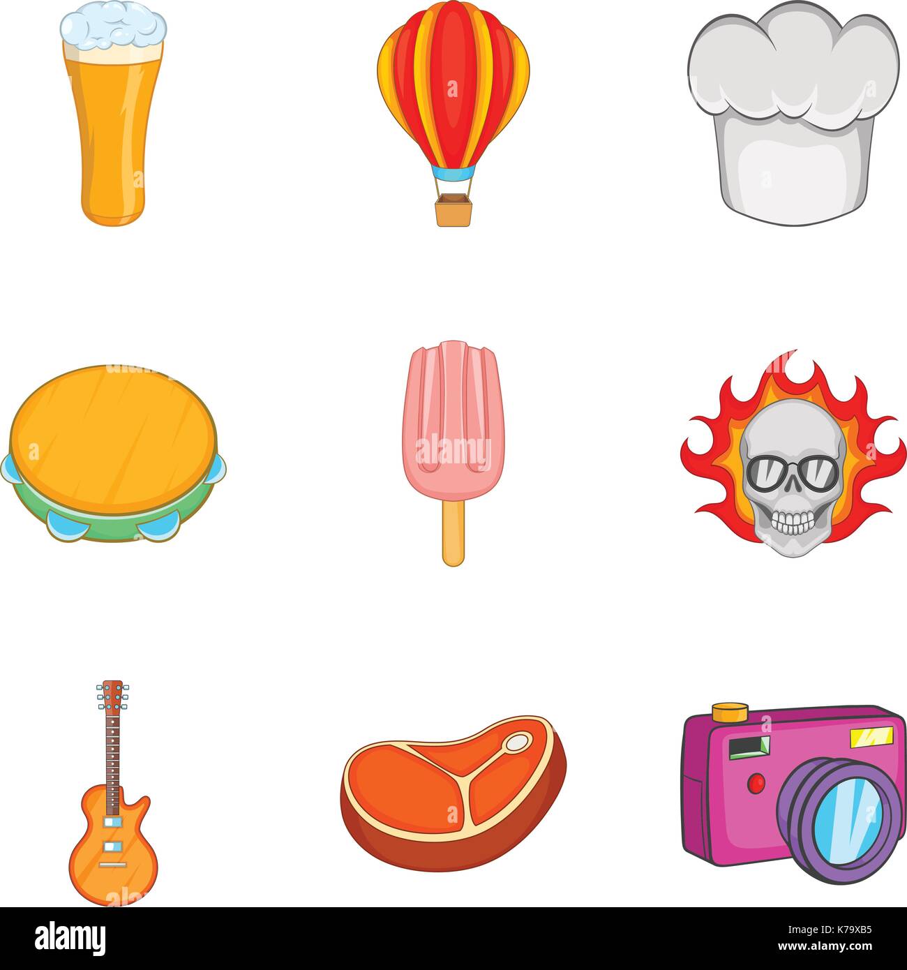 Food festival icon set, cartoon style Stock Vector Image & Art - Alamy