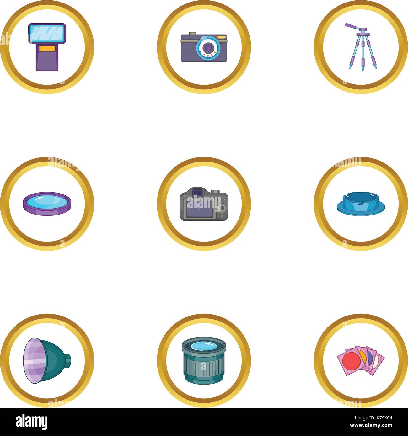 Photo shooting icons set, cartoon style Stock Vector Image & Art - Alamy