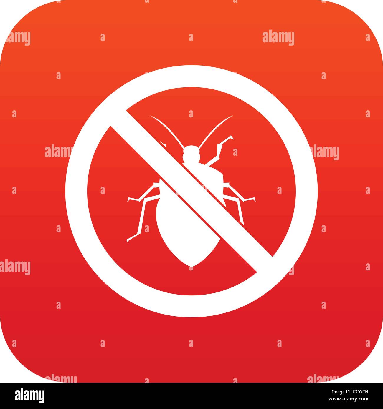 No bug sign icon digital red Stock Vector Image & Art - Alamy