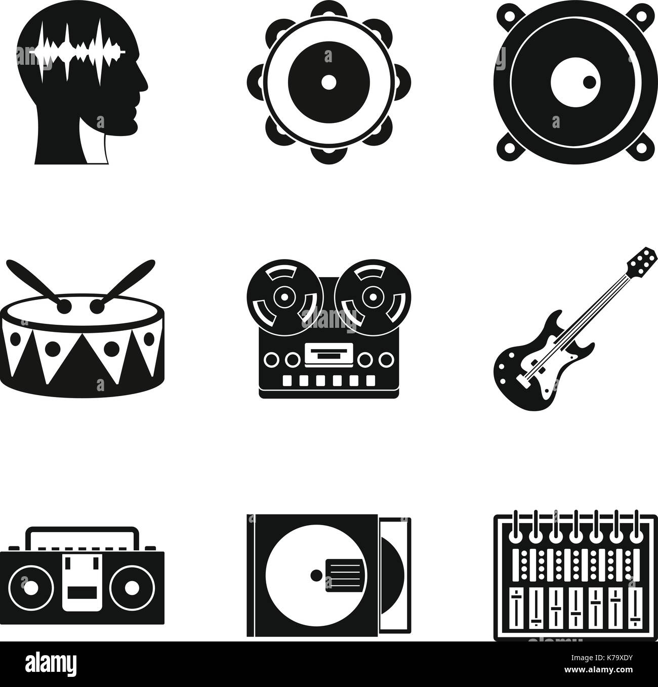 Music plate icons set, simple style Stock Vector Image & Art - Alamy
