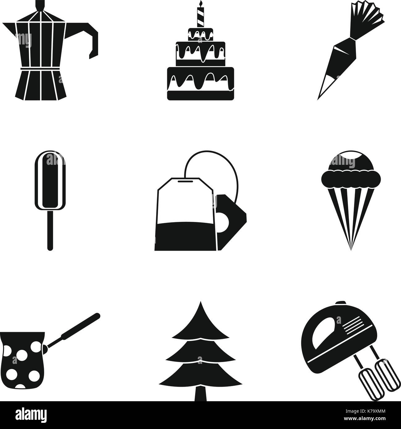 Birthday icon set, simple style Stock Vector Image & Art - Alamy