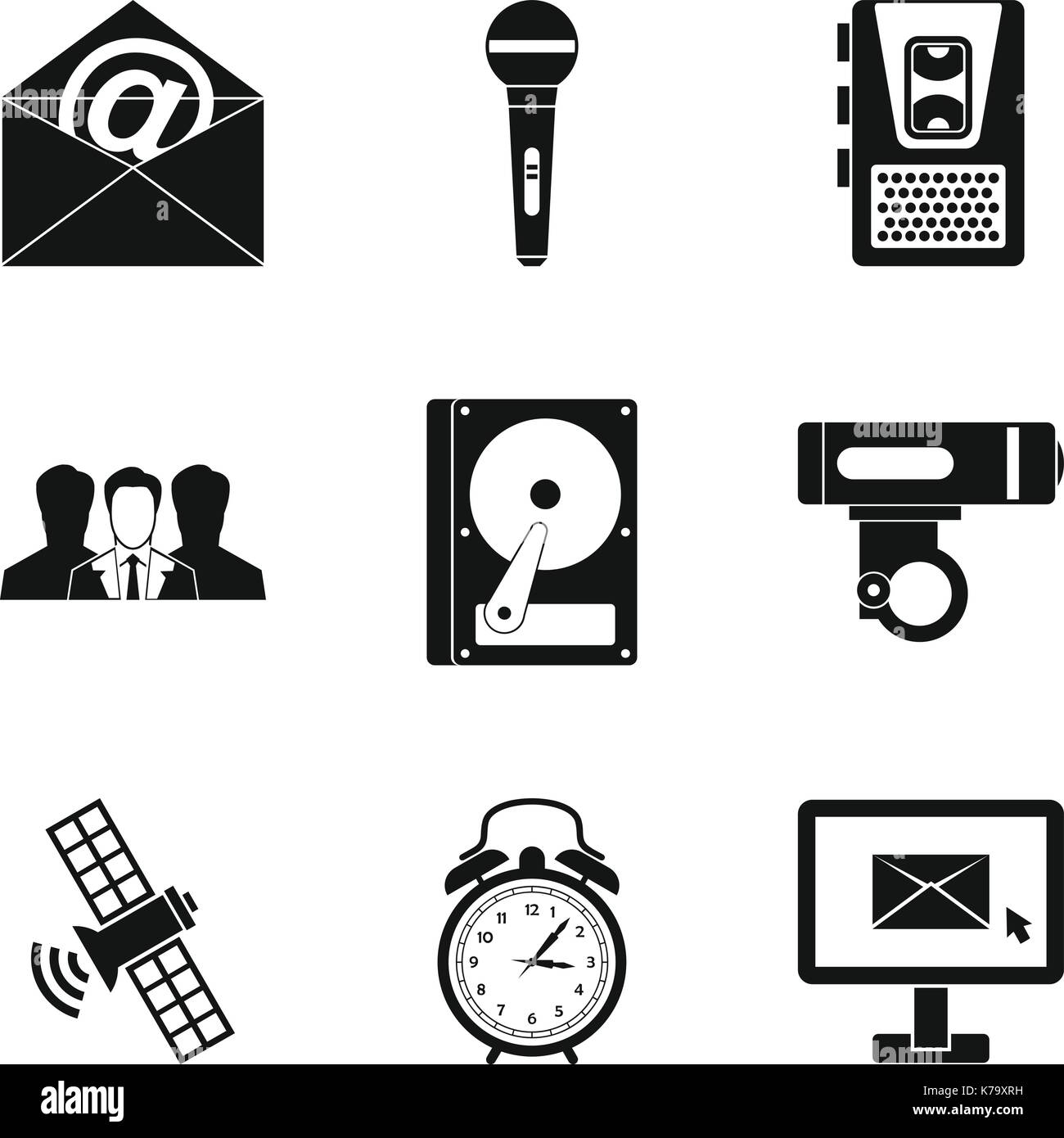 Recording icons set, simple style Stock Vector Image & Art - Alamy