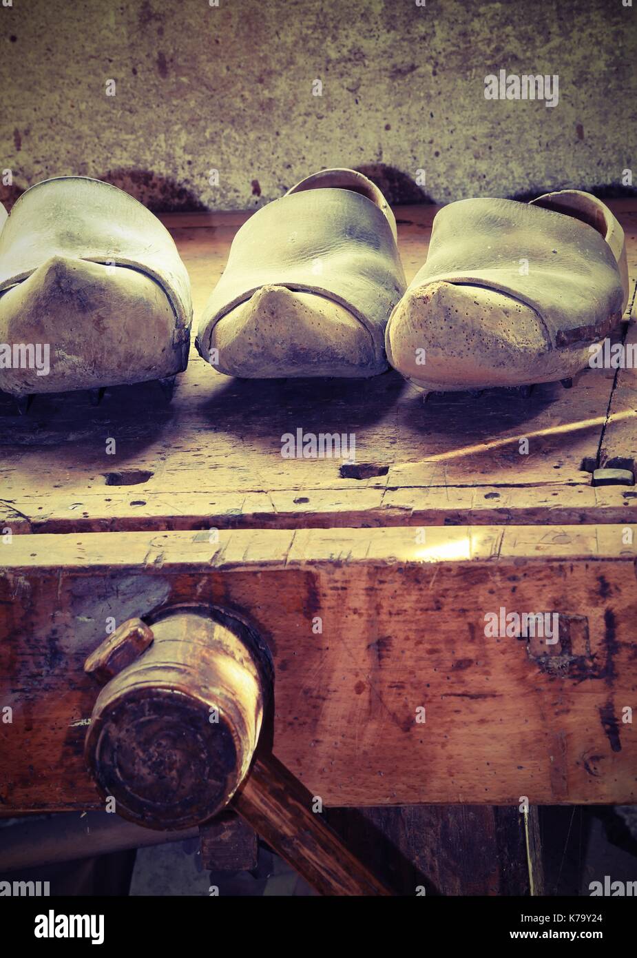 Handmade Dutch wooden CLOGS made by a skilled carpenter in the ...