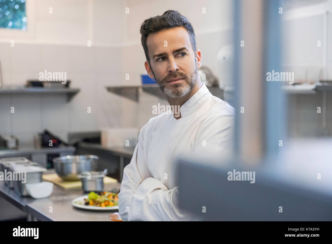 Chef in commercial kitchen, portrait Stock Photo - Alamy