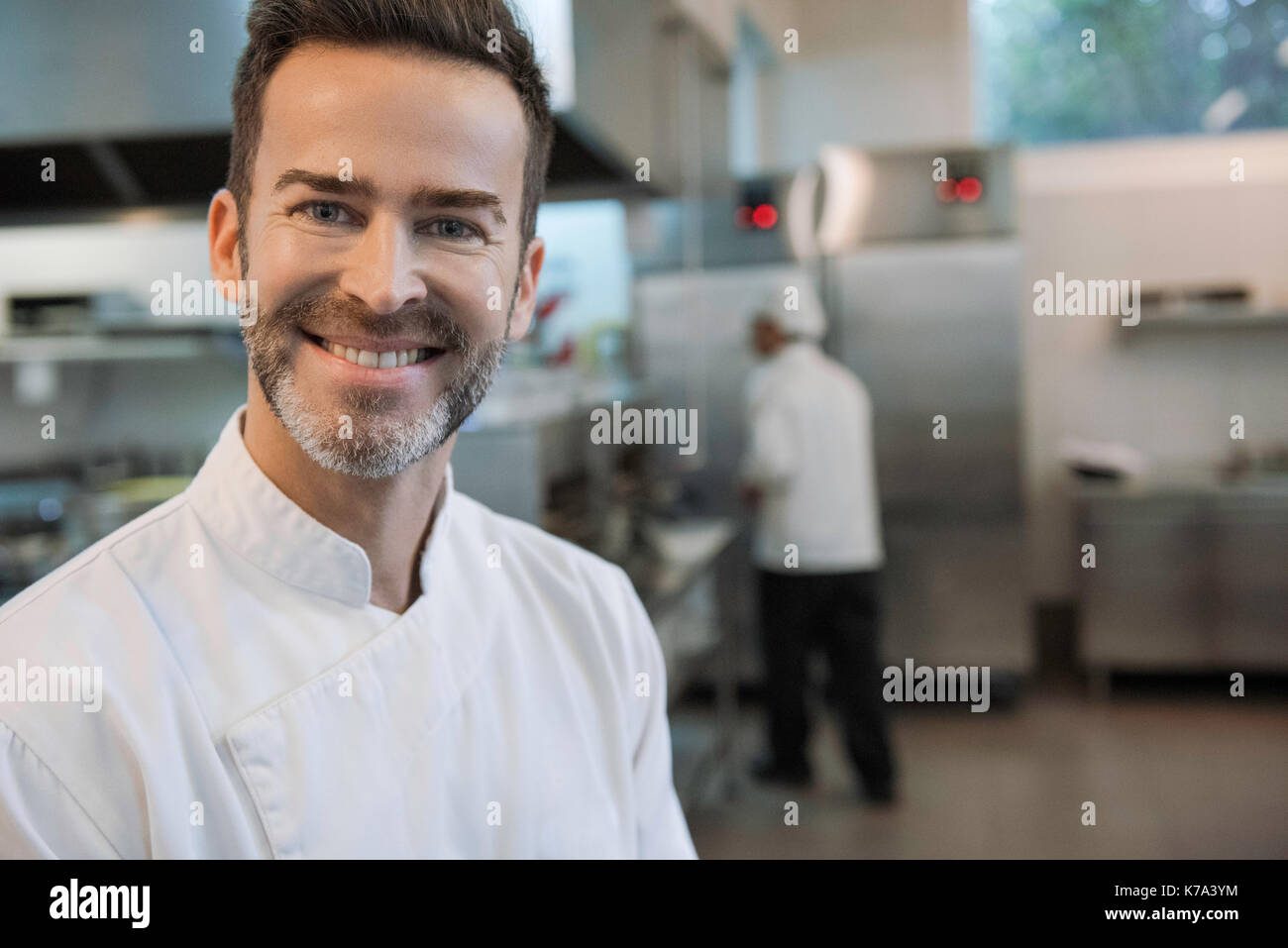 Chef in commercial kitchen, portrait Stock Photo - Alamy