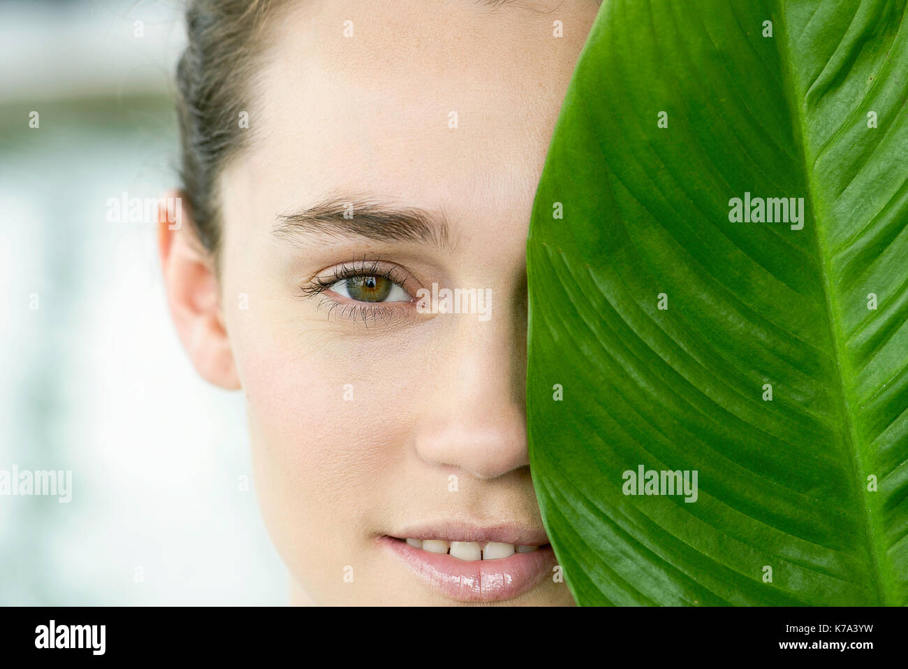 One half front view white portrait hi-res stock photography and images ...