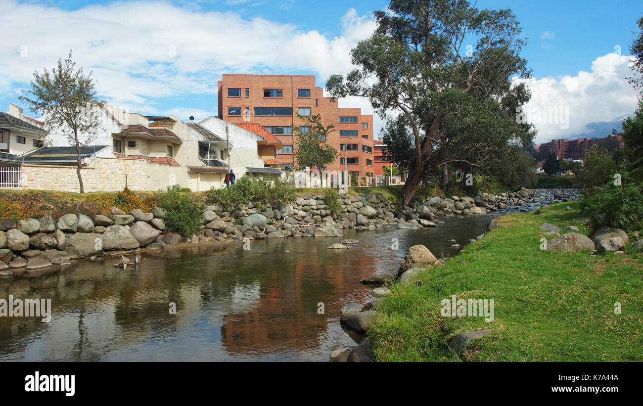 View of the river Tomebamba that crosses the city of Cuenca Stock Photo ...