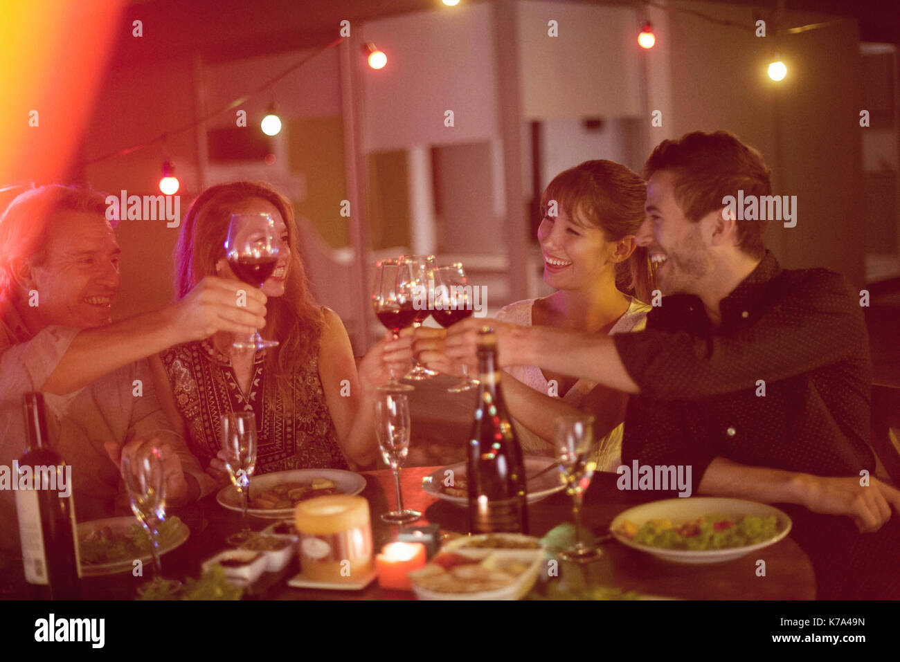 People having dinner together outdoors Stock Photo - Alamy