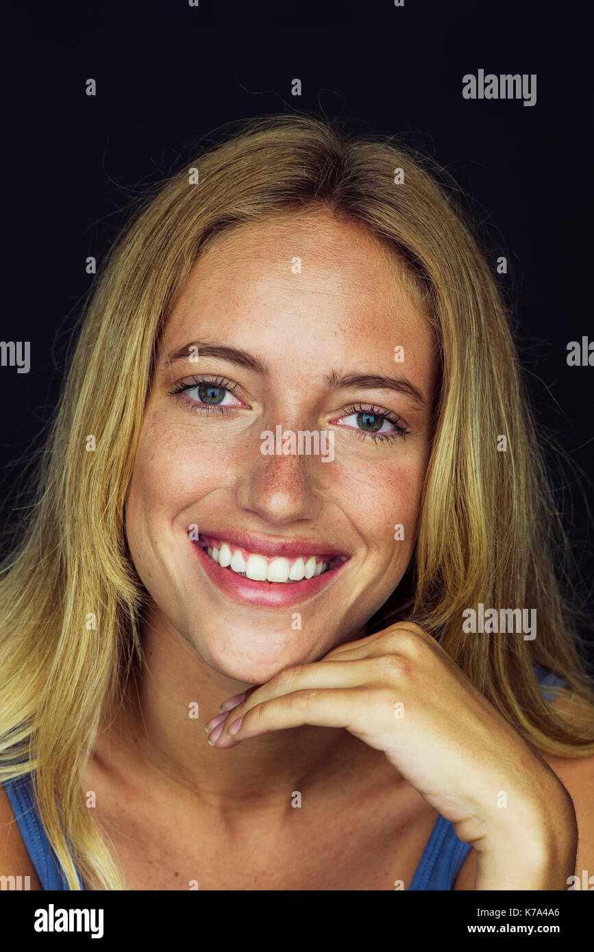 Smiling smile smiles headshot head shot portrait eyes to camera hi-res ...