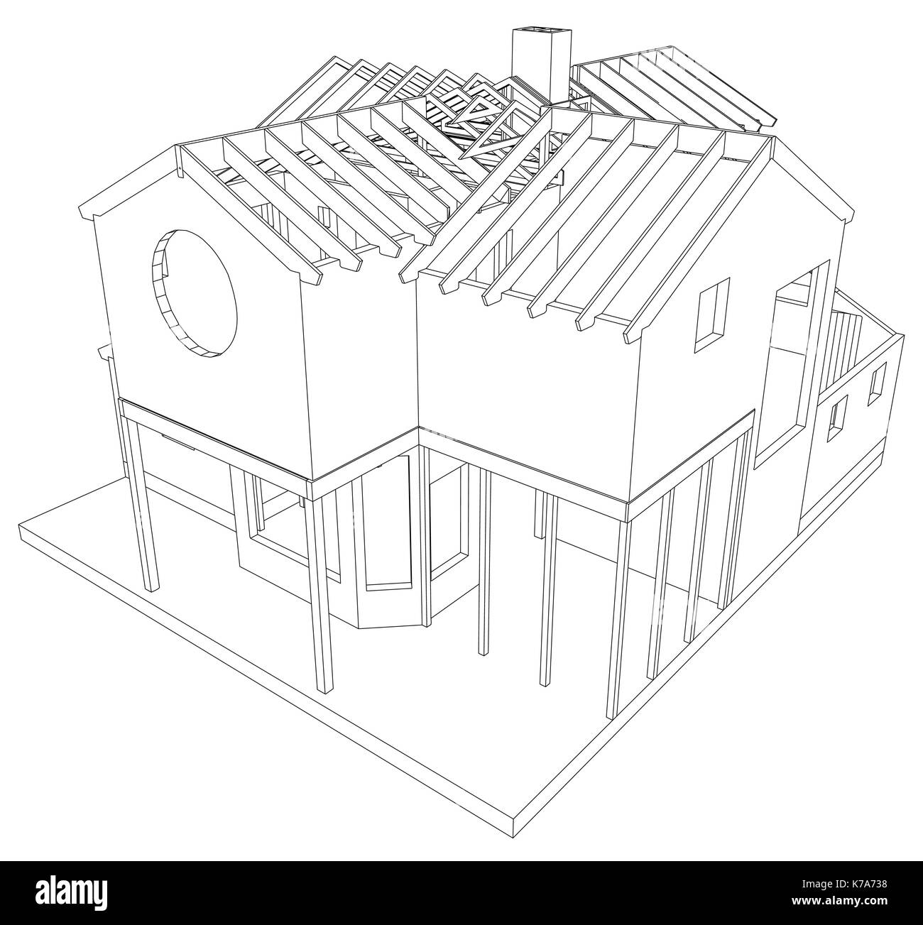 Sketch house Stock Vector Images - Alamy