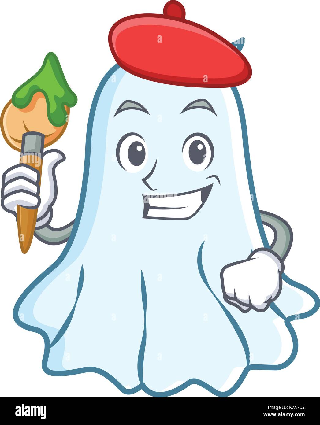 Artist cute ghost character cartoon Stock Vector Image & Art - Alamy