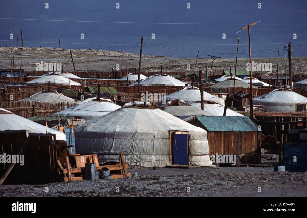 Yurt village in Gobi-Altai, Gobi-Altai Province, Gobi Desert, Mongolia ...