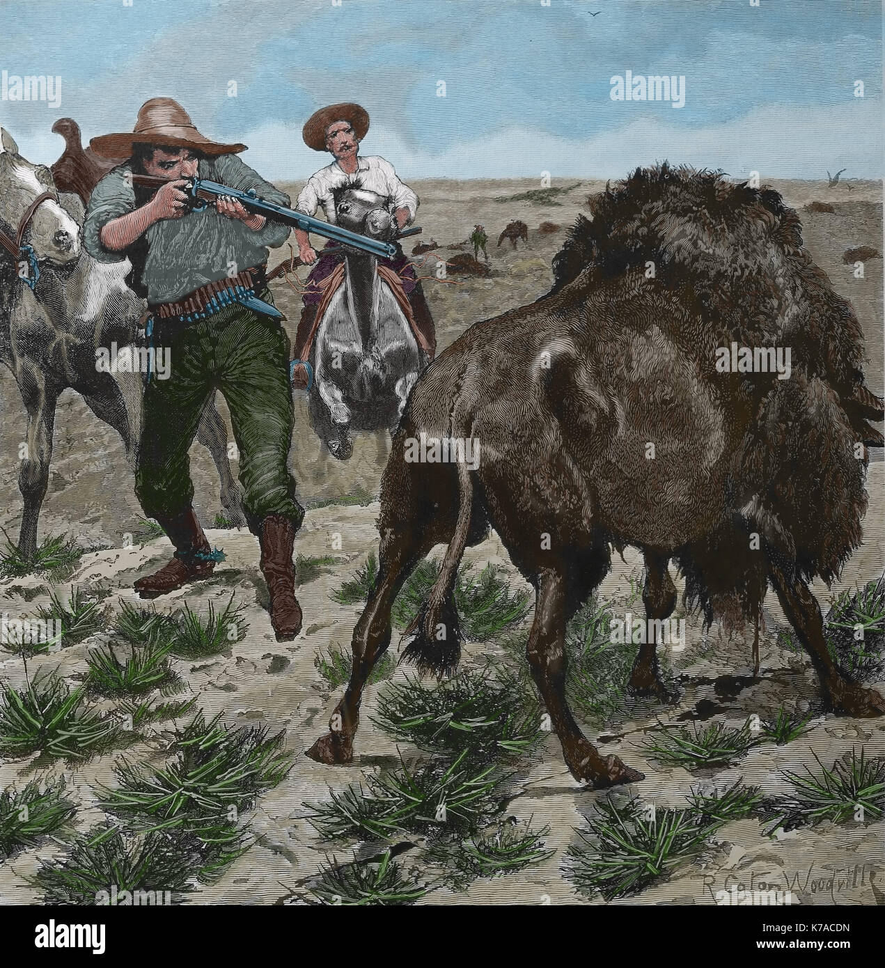 Native american hunting bison High Resolution Stock Photography and ...