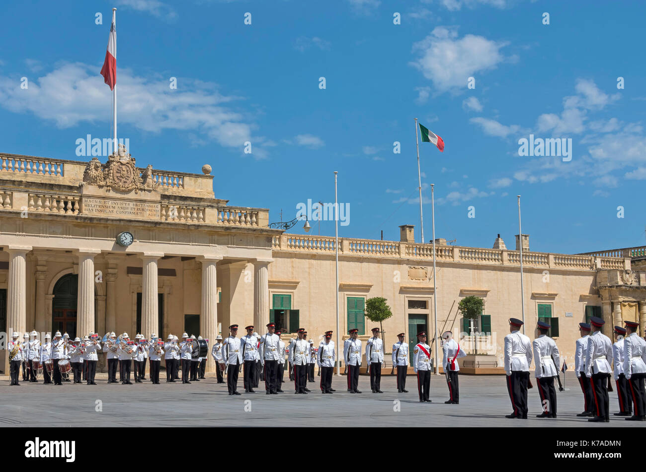 Armed Forces of Malta guard of honour during ceremony in front of the ...