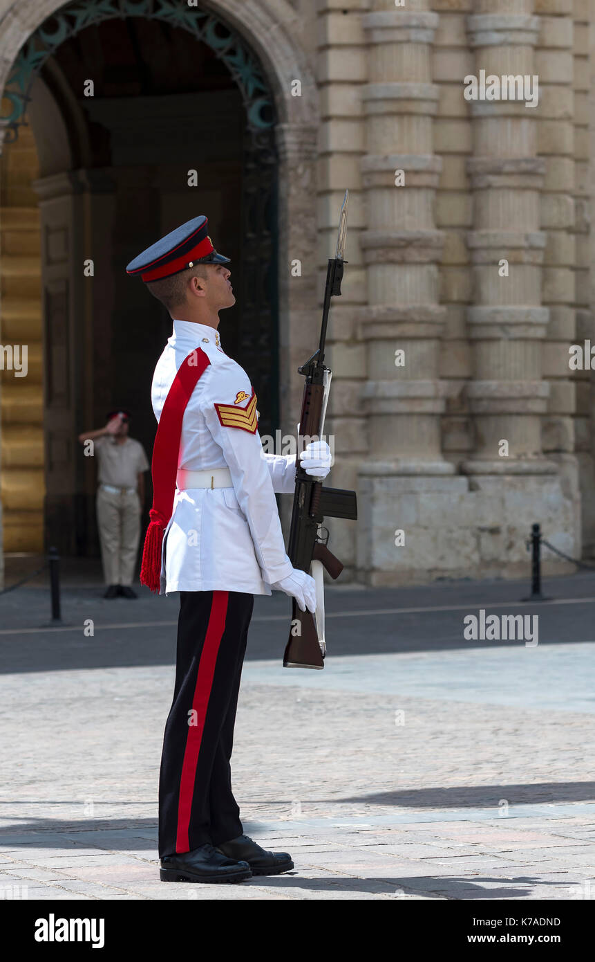 Armed Forces of Malta guard of honour during ceremony in front of the ...