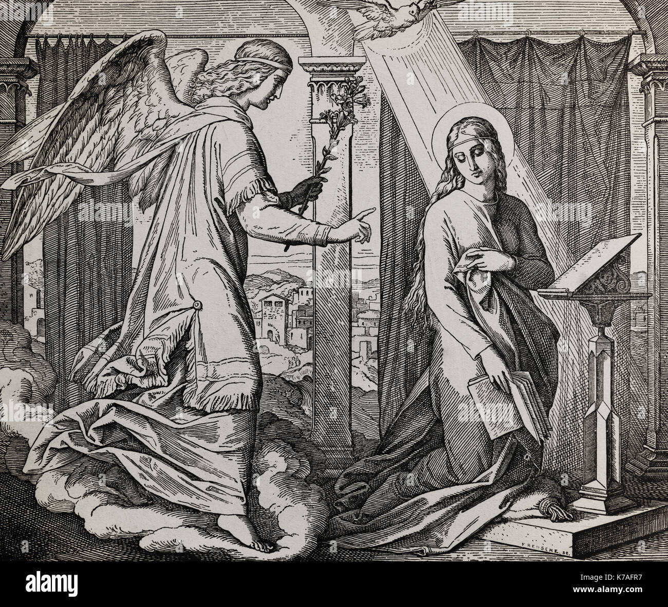 The proclamation of Jesus´birth, archangel Gabriel speaks to virgin ...