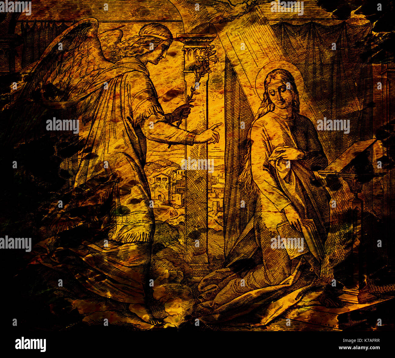 The proclamation of Jesus´birth, archangel Gabriel speaks to virgin ...