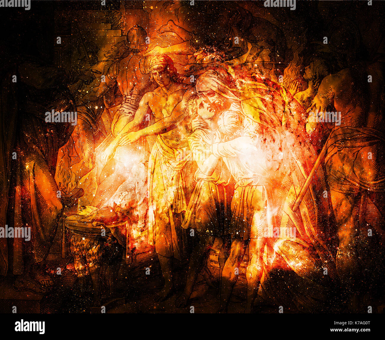 Judas Maccabeus, graphic collage from engraving of Nazareene School ...