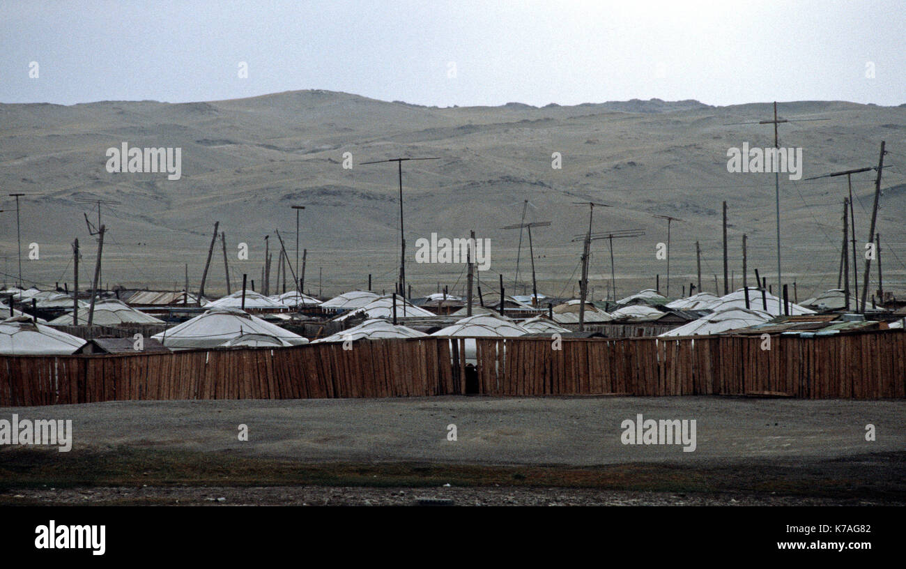 Yurt village in Gobi-Altai, Gobi Desert, Mongolia, Asia Stock Photo - Alamy