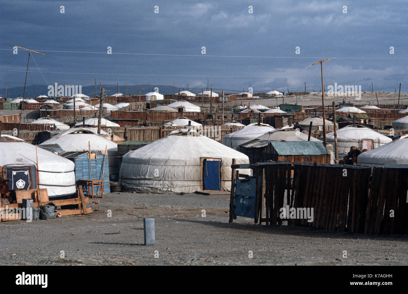 Yurt village in Gobi-Altai, Gobi Desert, Mongolia, Asia Stock Photo - Alamy