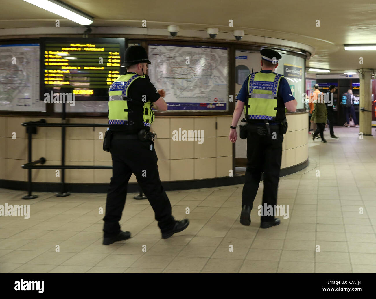 London, UK. 15th Sep, 2017. Police officers in Leicester Square ...