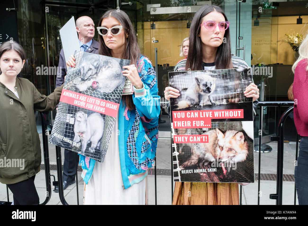 London, UK. 15th September 2017 Animal rights activists protest outside ...