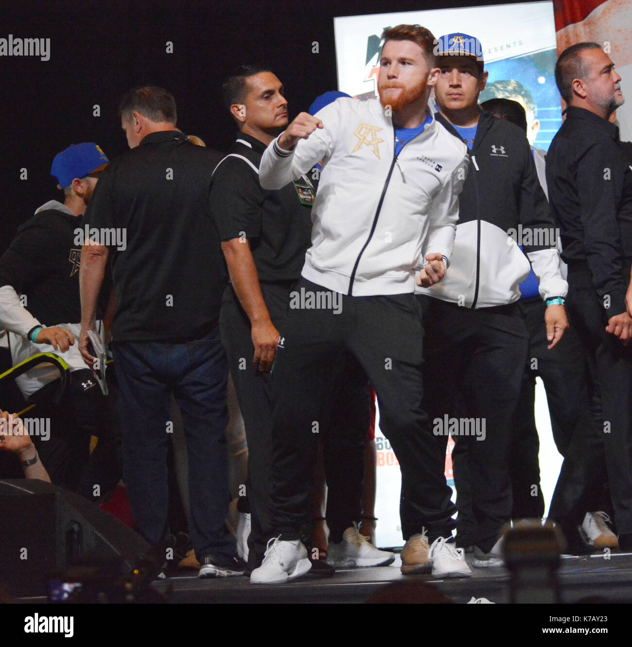 Las Vegas, Nevada, USA. 15th Sep, 2017. Boxer Canelo Alvarez attends ...