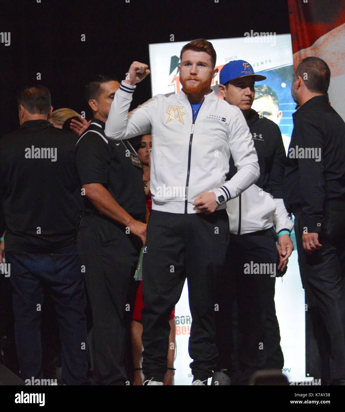 Las Vegas, Nevada, USA. 15th Sep, 2017. Boxer Canelo Alvarez attends ...