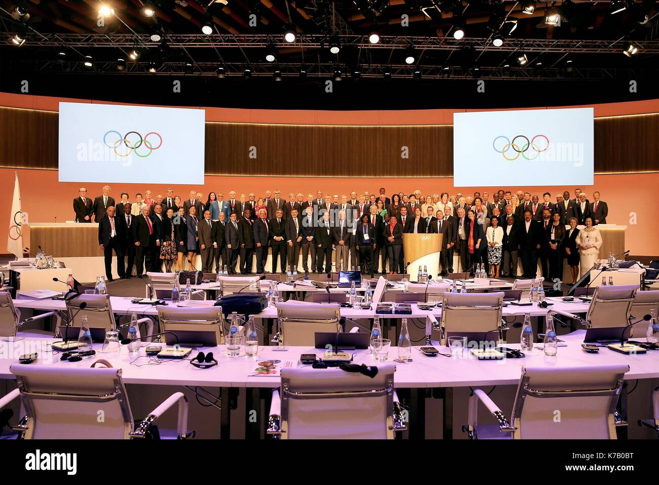 Lima, Peru. 15th Sep, 2017. Members of the International Olympic ...