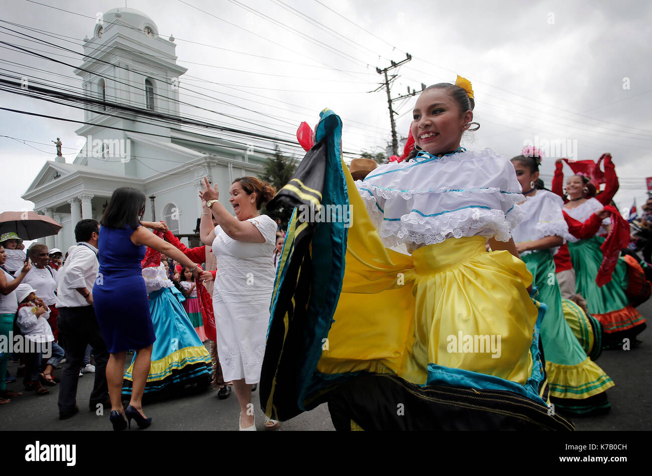 San Jose, Costa Rica. 15th Sep, 2017. Women perform dancing during the ...