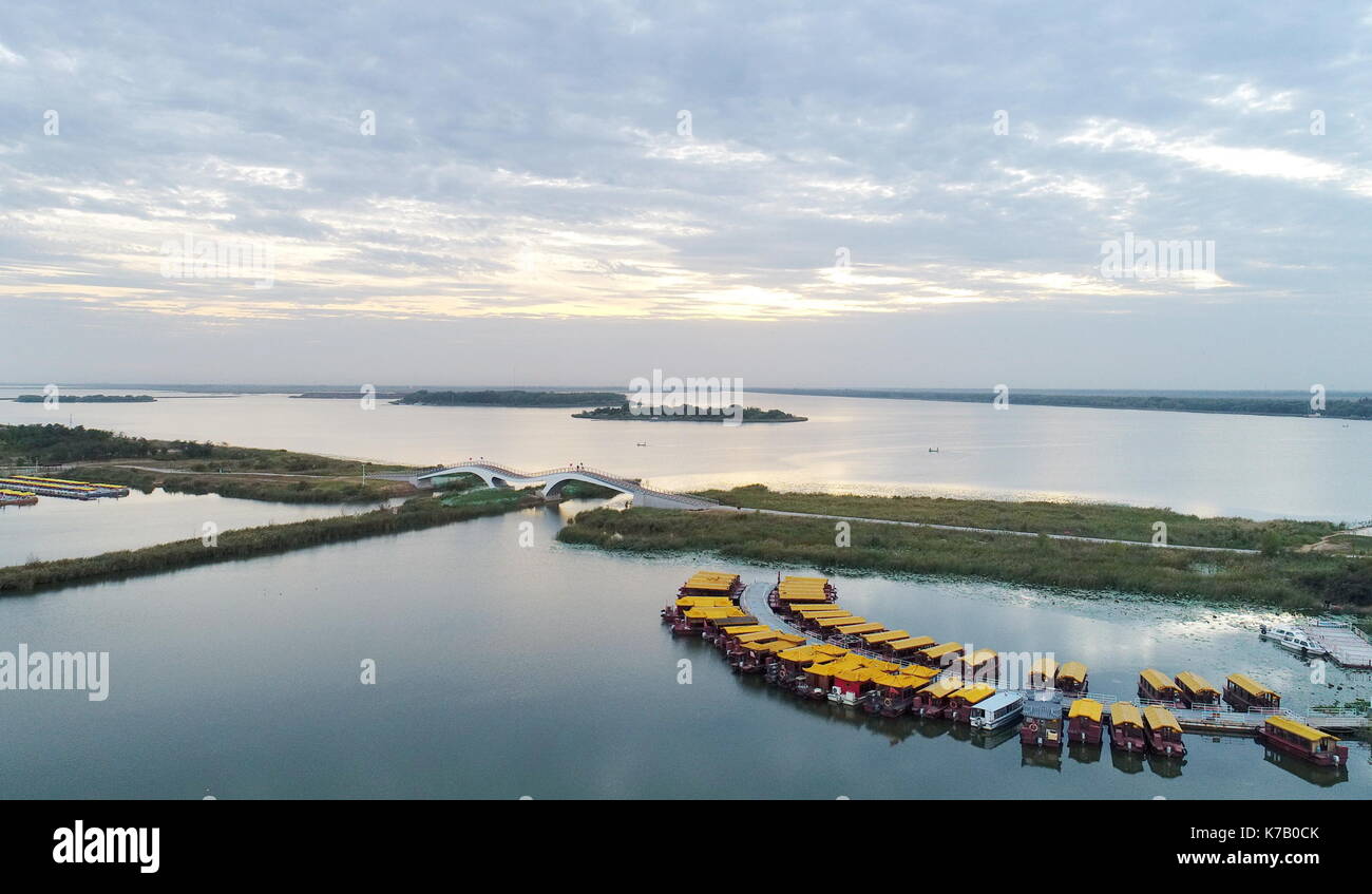 Shijiazhuang, China's Hebei Province. 15th Sep, 2017. Sightseeing boats ...
